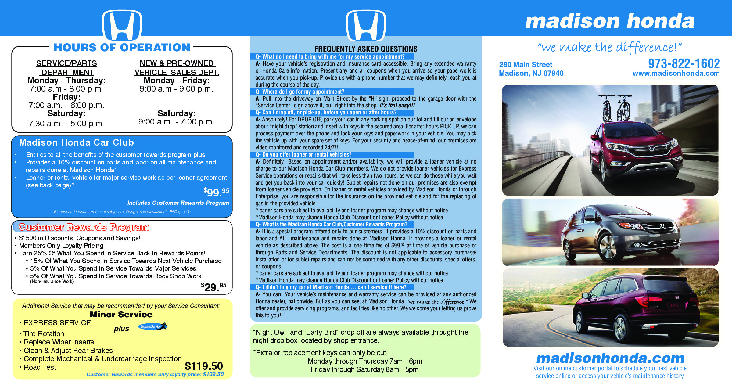 Honda Service Auto Repair Department - Madison Honda