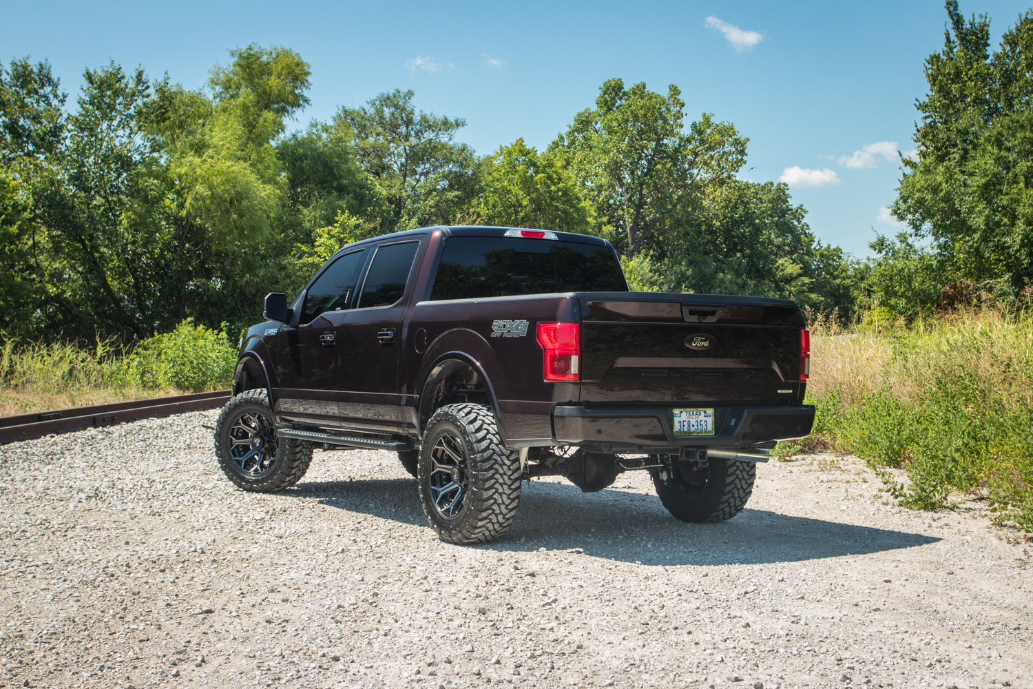 Ford F-150 Lariat Magma Red with 4Play Wheels and 6 inch Lift Kit
