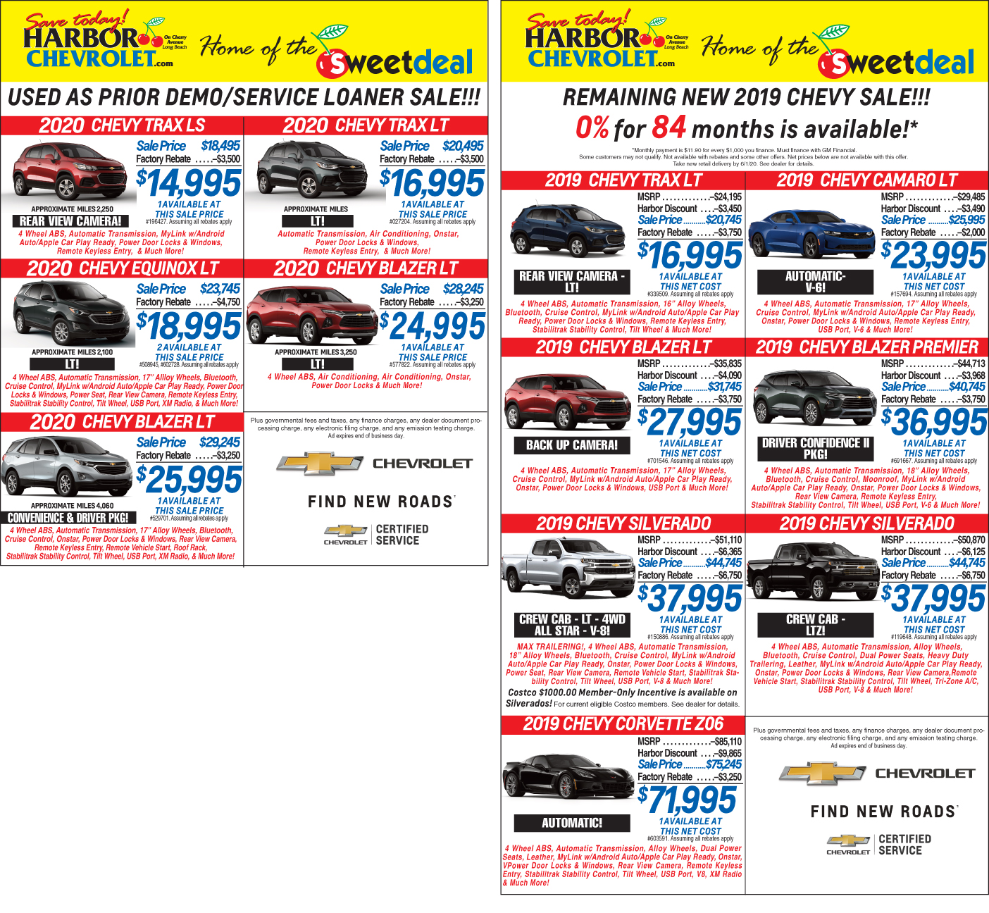 Weekly ad at Harbor Chevrolet