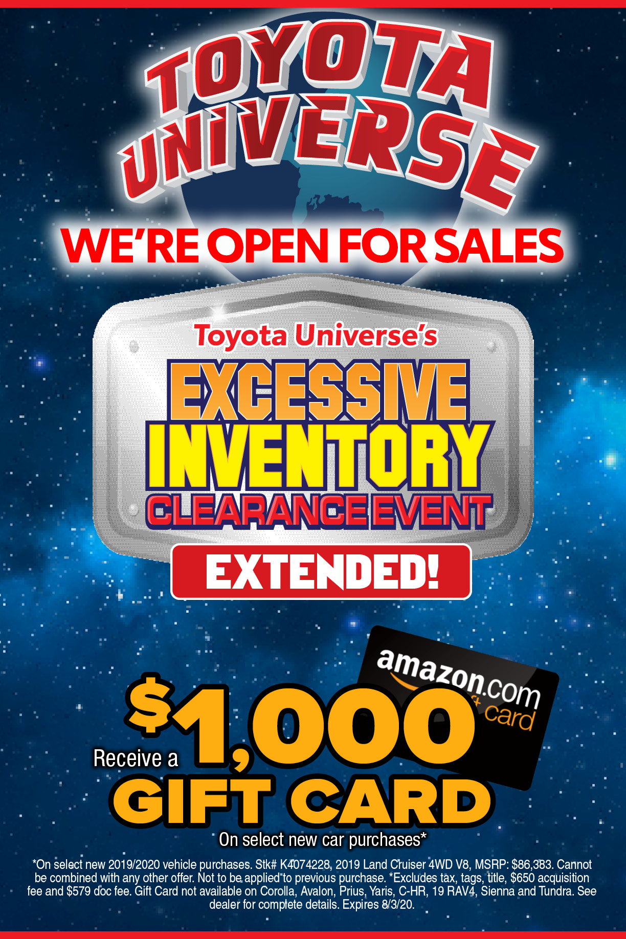Excessive Inventory Clearance Event Extended - Toyota Universe