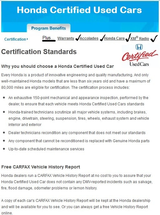 Certified Used Benefits | Chicago IL Honda Dealer