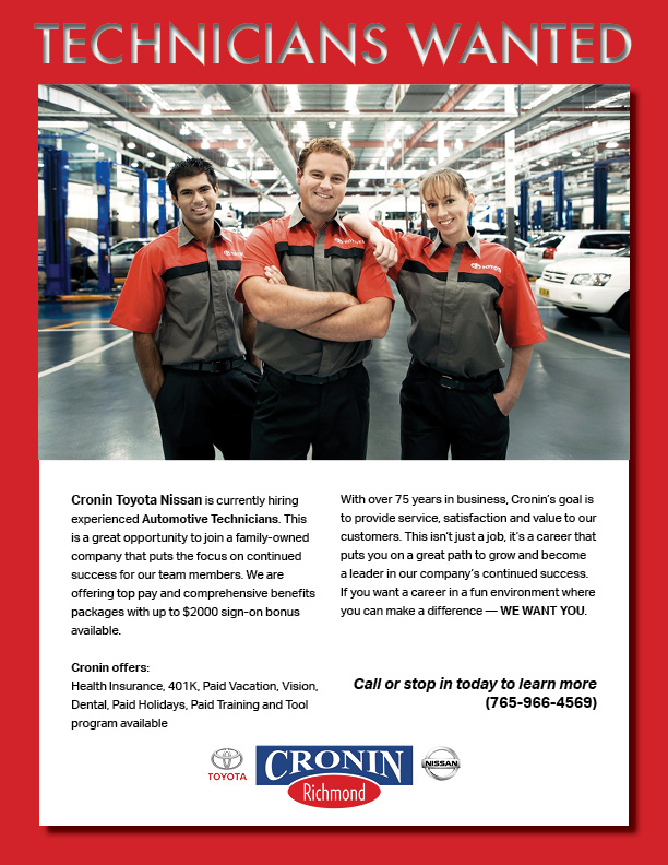 Technician Wanted - Cronin Toyota