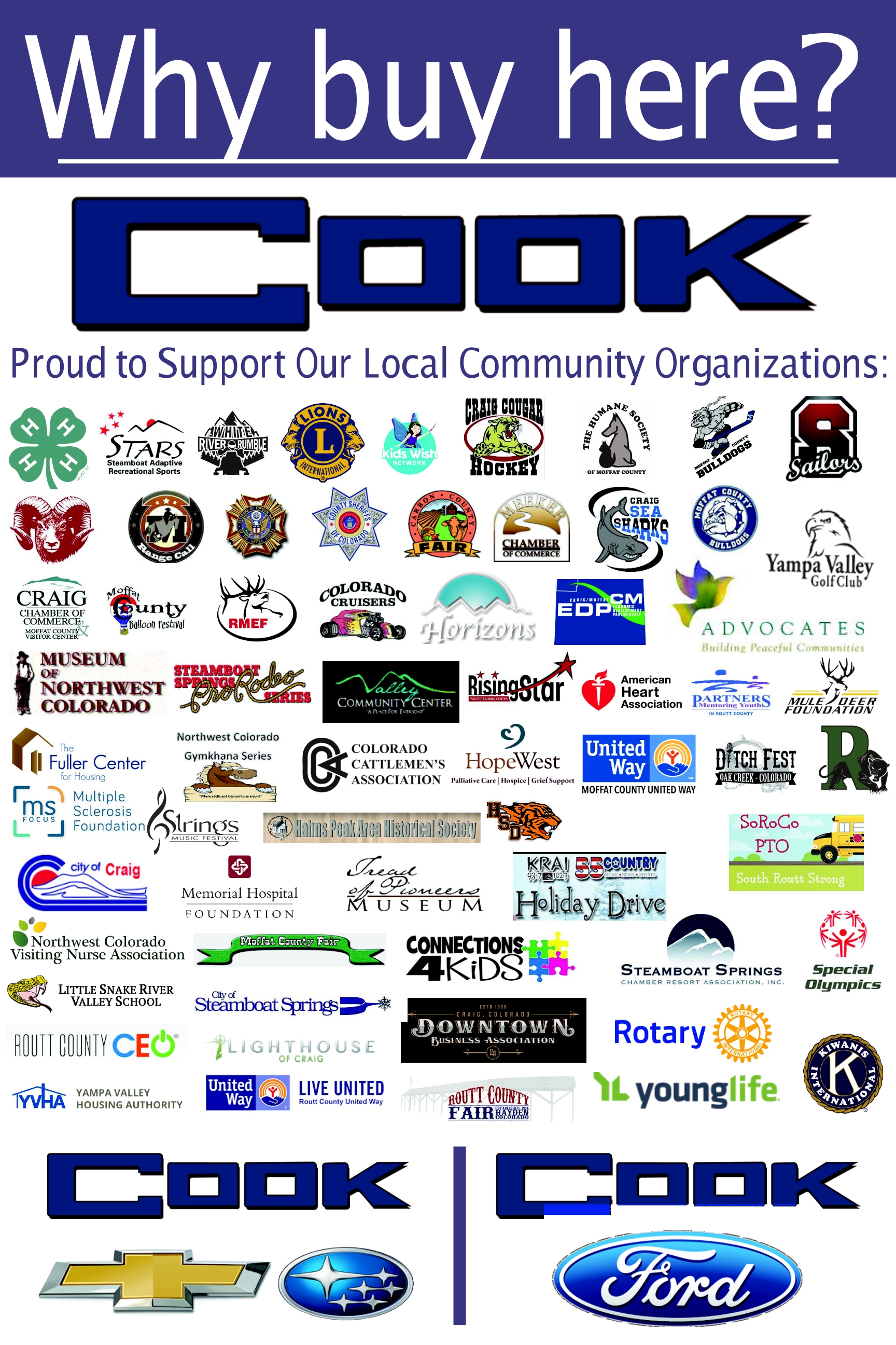 Cook Supports Local - Cook Subaru