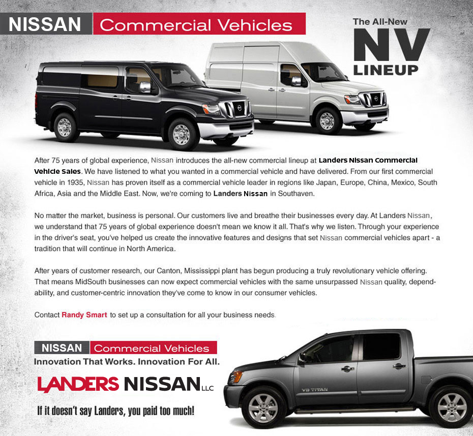 Nissan NV Commercial Vehicles - Landers Nissan - Landers Nissan