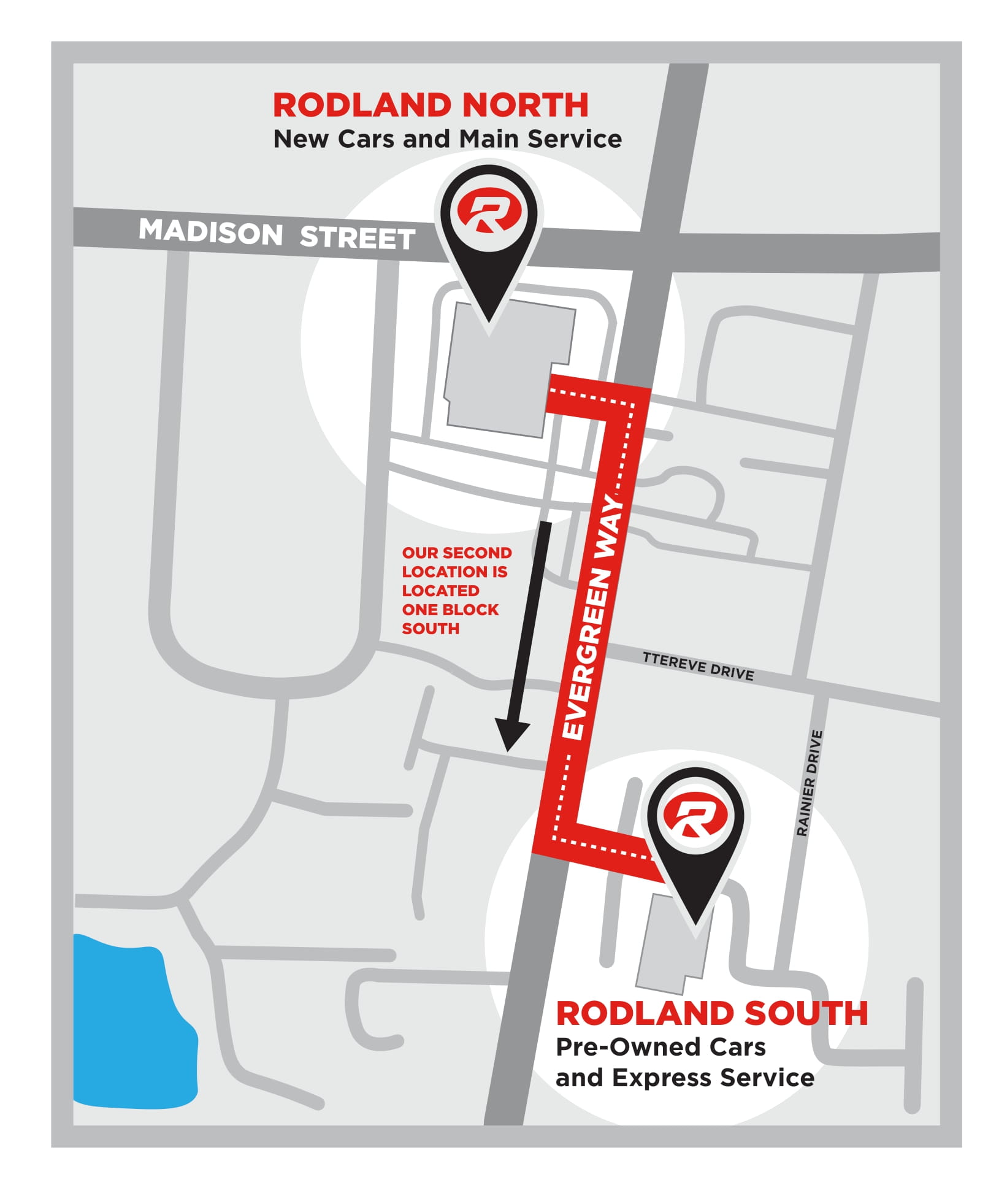 Directions to our Pre-Owned Lot | Rodland Toyota of Everett