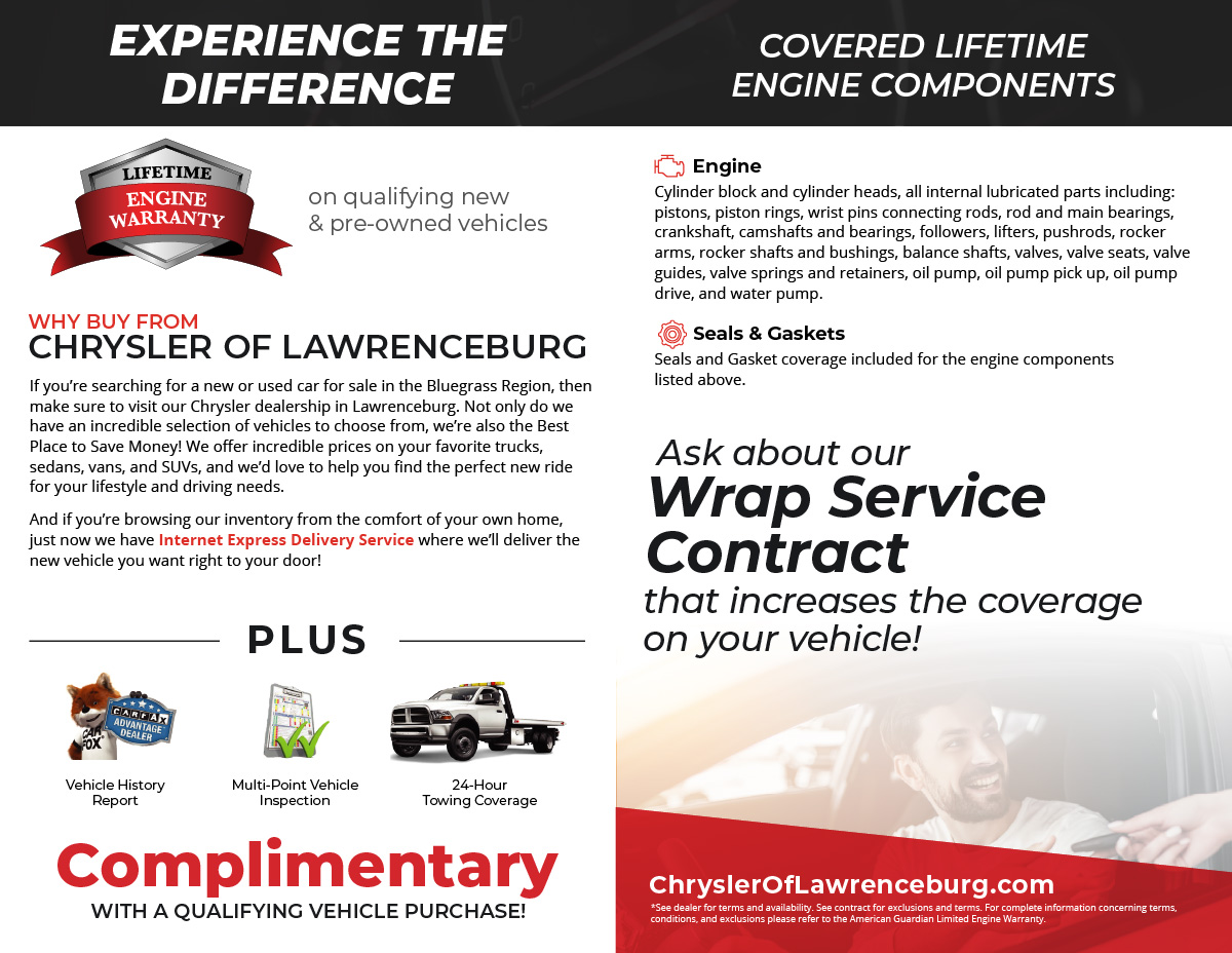 Lifetime Engine Warranty - Chrysler of Lawrenceburg
