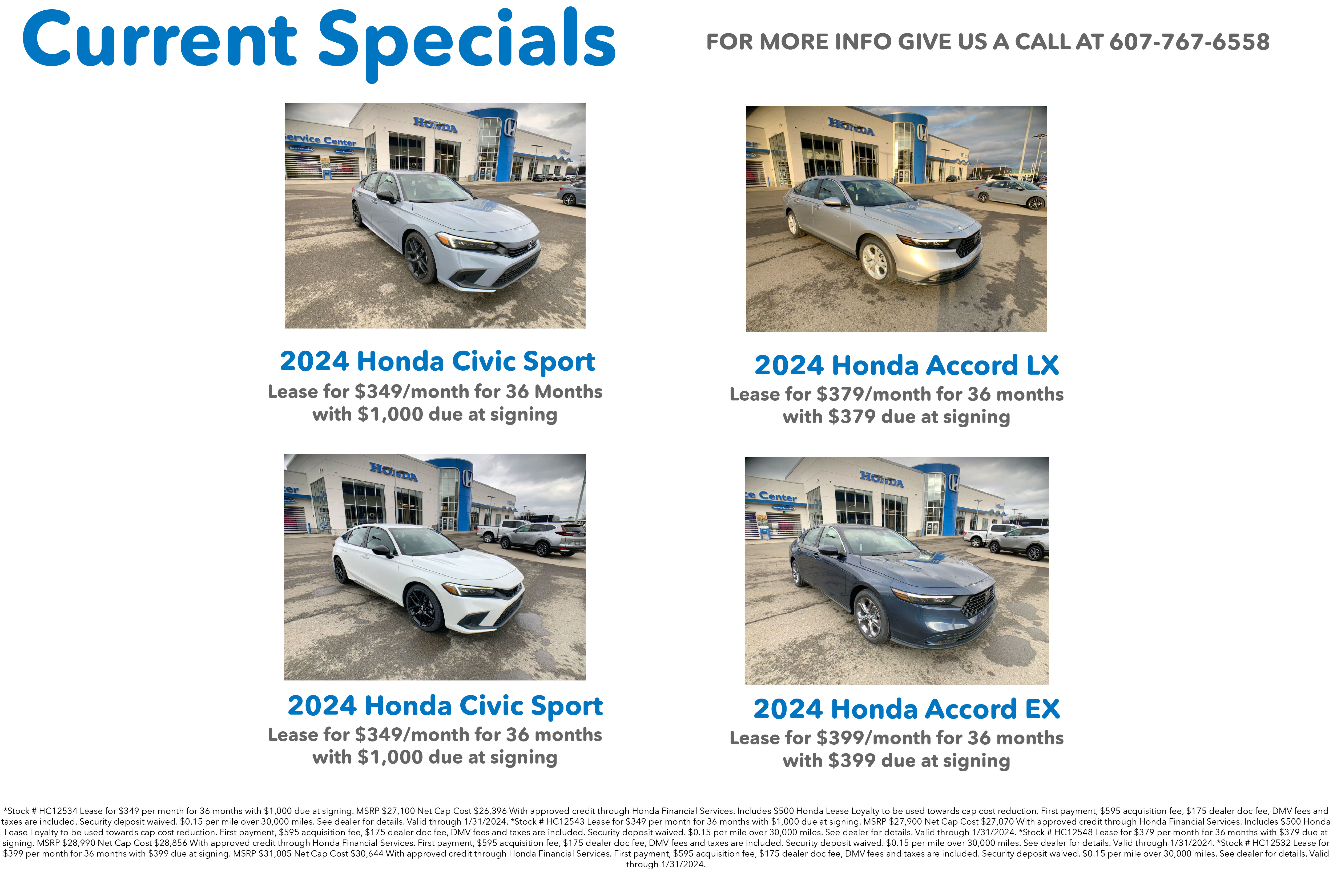 Williams Honda Current Specials