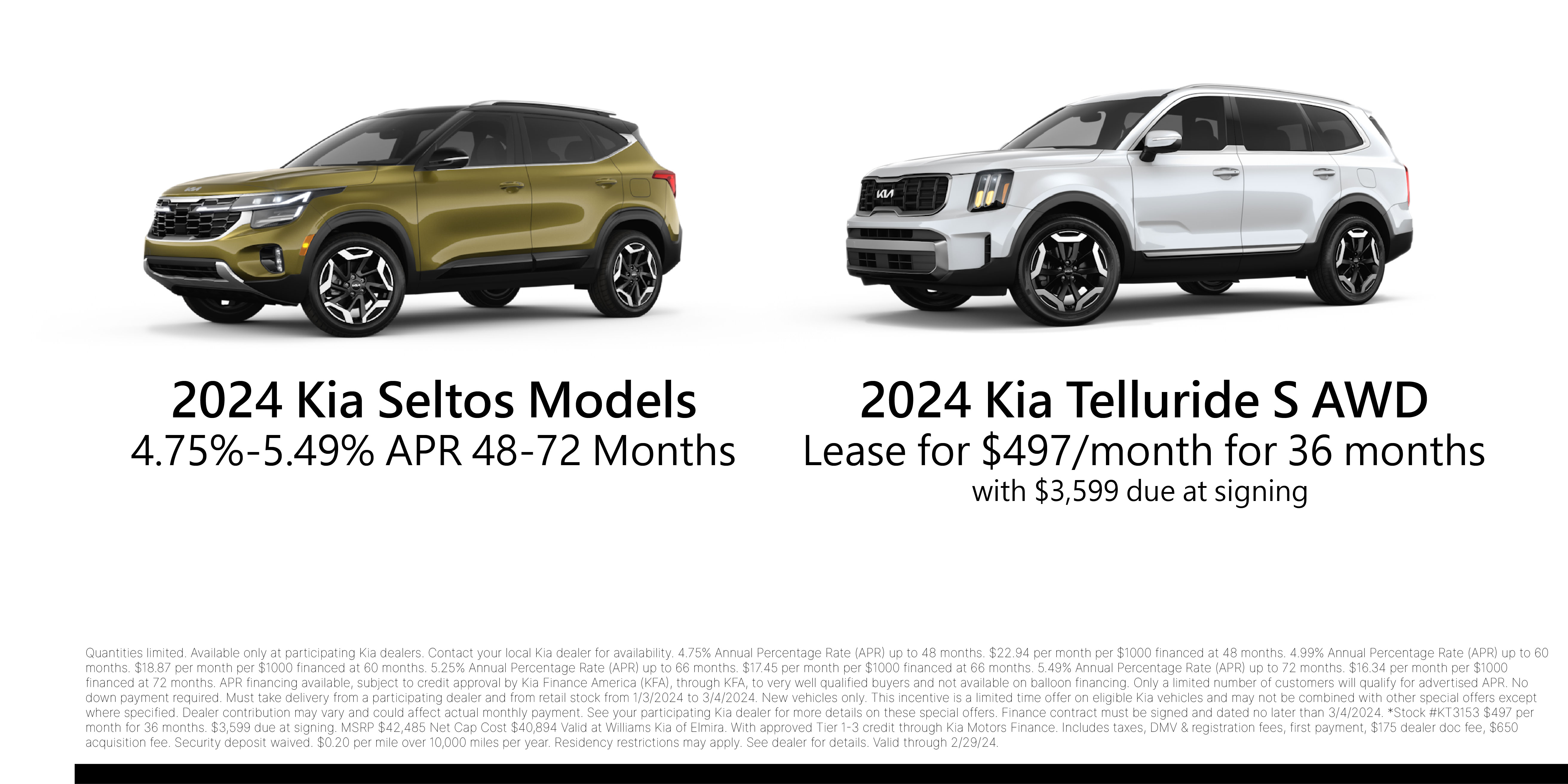 Williams Kia of Elmira Current Specials - Williams Kia of Elmira
