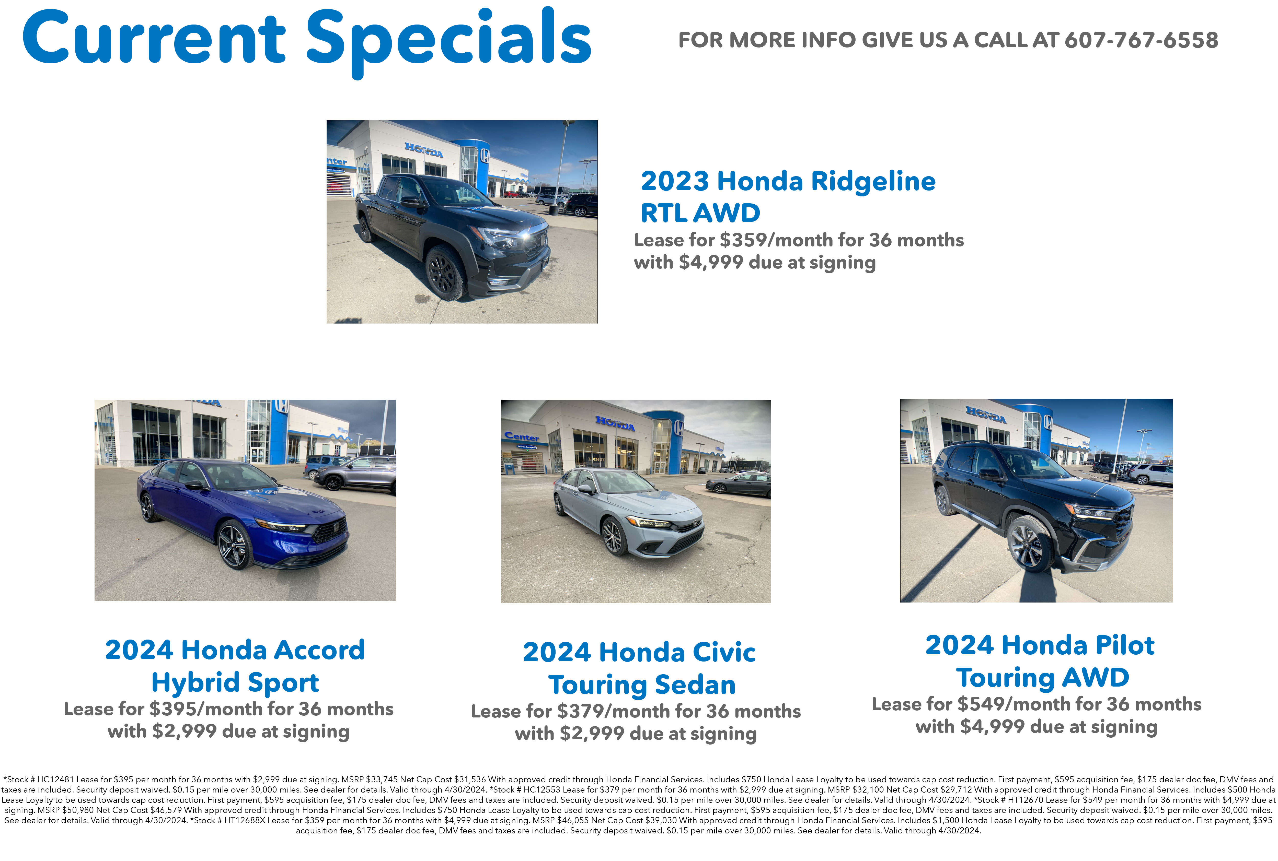 Williams Honda Current Specials