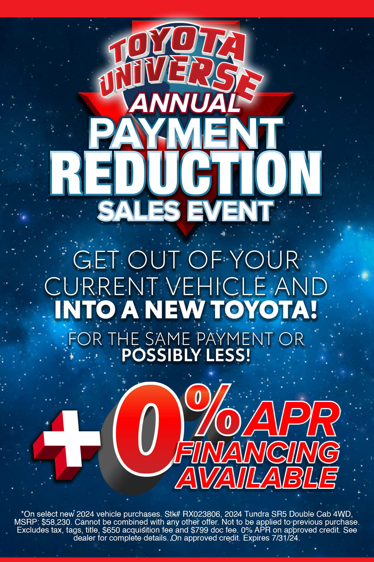 Payment Reduction Sales Event - Toyota Universe