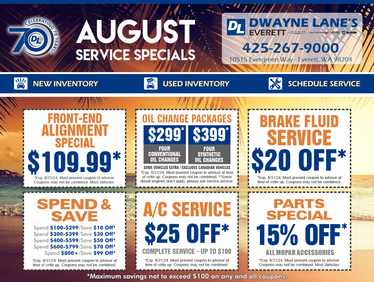 Parts & Service Specials - Dwayne Lane's Chrysler Dodge Jeep Ram