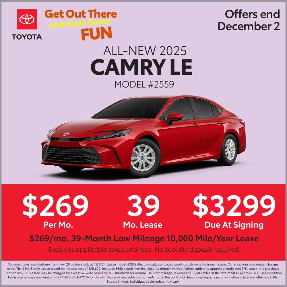 Welcome to Capital Toyota's Monthly Specials!