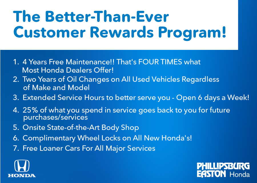 Customer Reward Program - Phillipsburg-Easton Honda