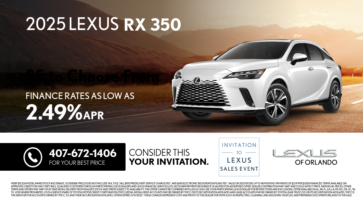 New Vehicle Specials - Lexus of Orlando