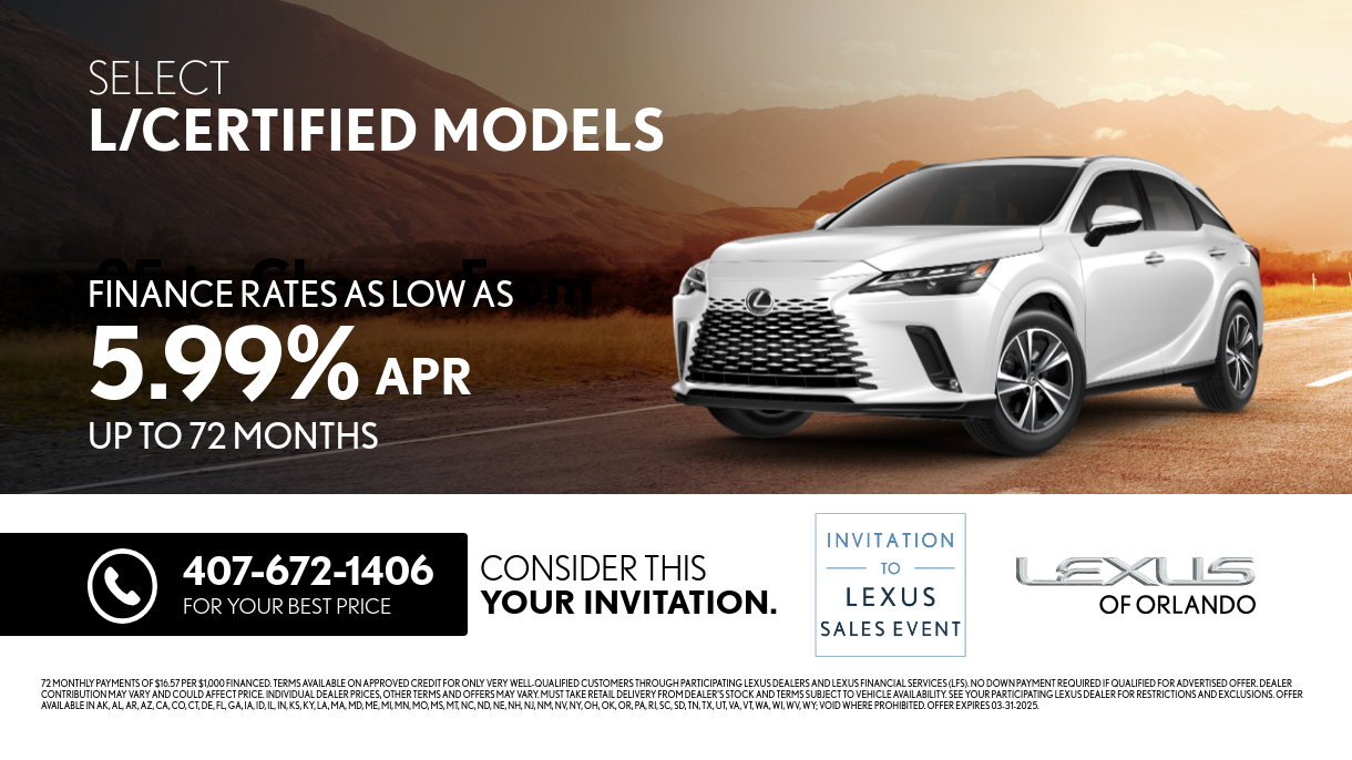 New Vehicle Specials - Lexus of Orlando