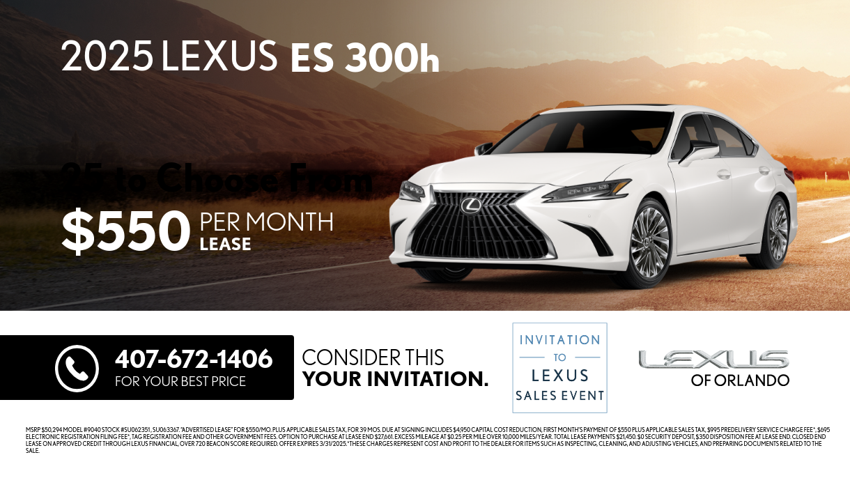 New Vehicle Specials - Lexus of Orlando