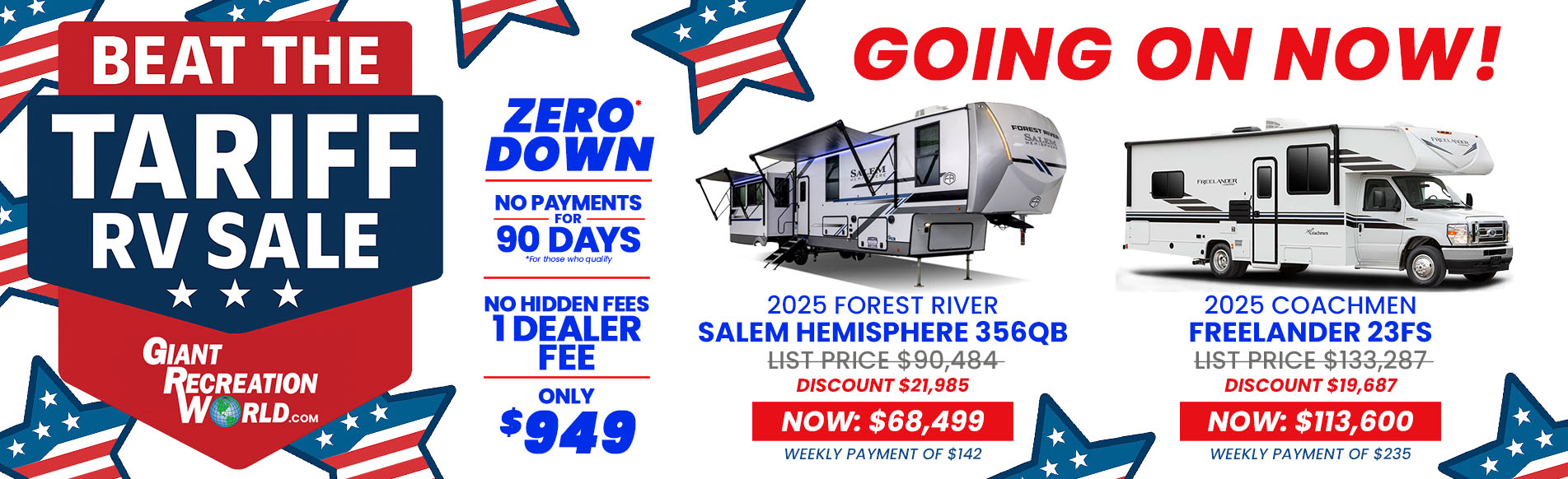 Tariff Free RV Sale