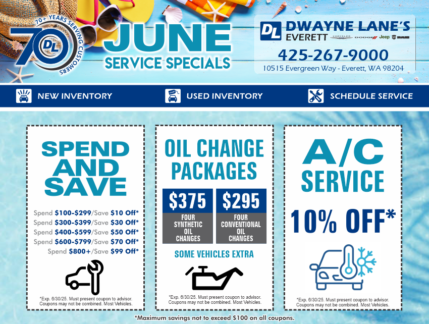 Parts & Service Specials - Dwayne Lane's Chrysler Dodge Jeep Ram