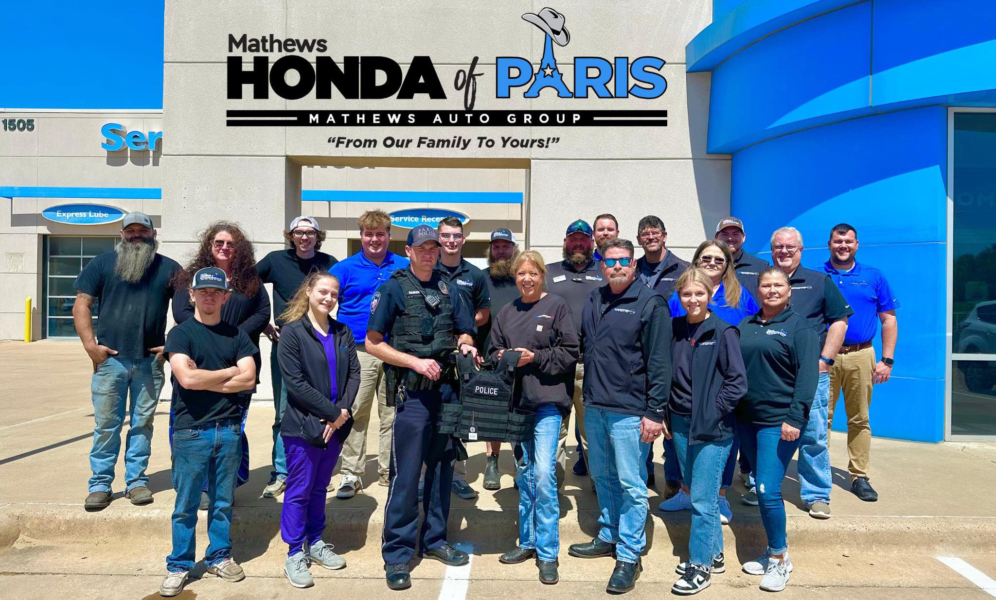 Mathews Auto Group Donates a Bulletproof Vest for Officer Andrew Wahlquist