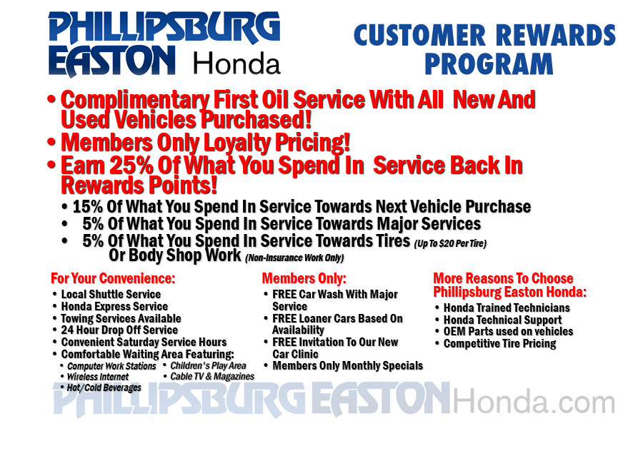 Customer Reward Program - Phillipsburg-Easton Honda